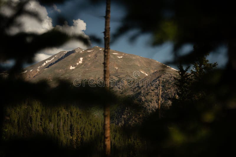 Landscape of Mountains from the Shadows of Trees Stock Photo - Image of ...