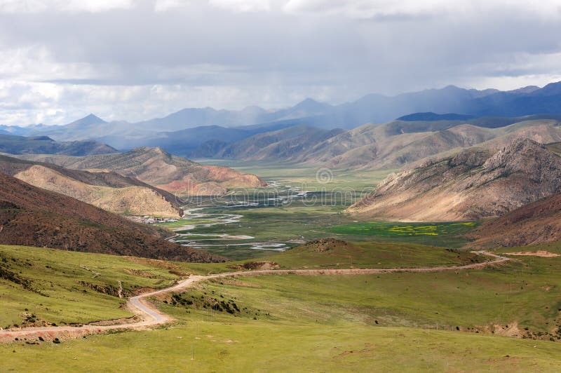 Landscape of Mountains in Tibet Stock Photo - Image of nature, clear ...