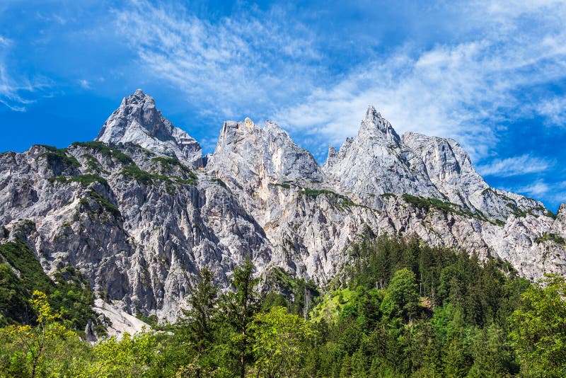 Landscape with Mountains and Trees in the Berchtesgaden Alps, Germany ...