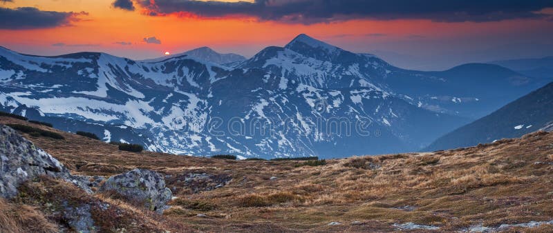 Evening in mountains stock photo. Image of landscape - 243206118