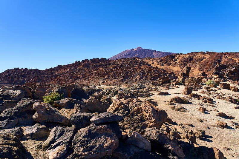 Landscape in the Mountains with a Volcano. the Terrain Resembles the ...