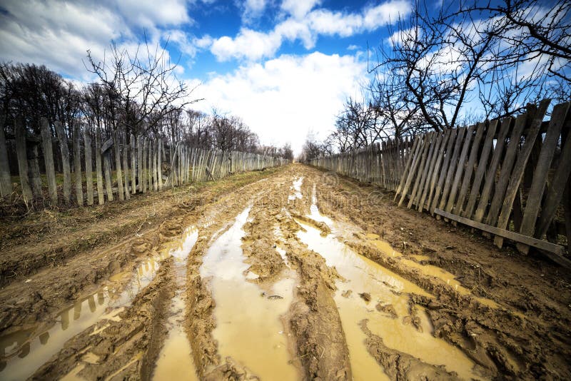 Landscape with mud road stock photo. Image of adventure - 54217138