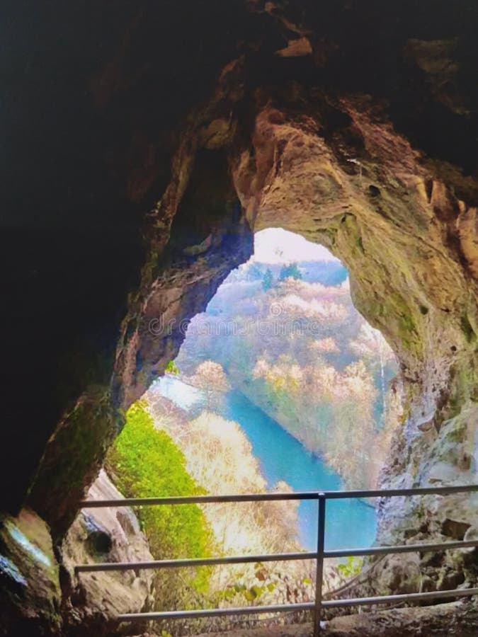 Landscape Nature Belgium Cave River Stock Photo - Image of landscape ...