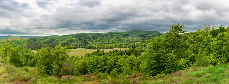 Landscape Nature in Romania. Mountain and Cloudy Sky Stock Image ...