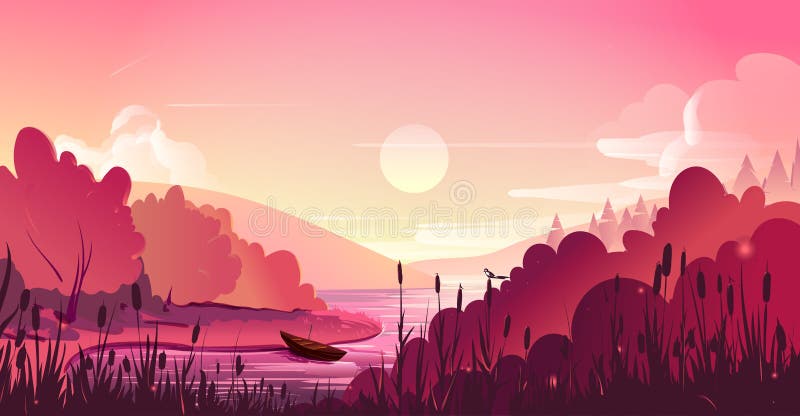 Landscape, Nature Vector Background Stock Vector - Illustration of land ...