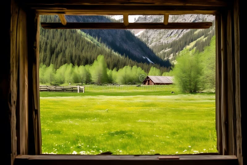 Landscape Nature View Background. View from Window at a Wonderful ...