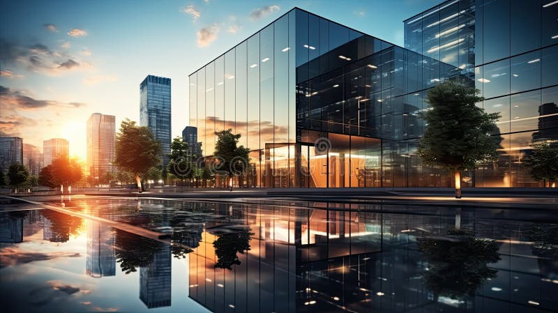 Landscape of Commercial Building Stock Image - Image of business, urban ...