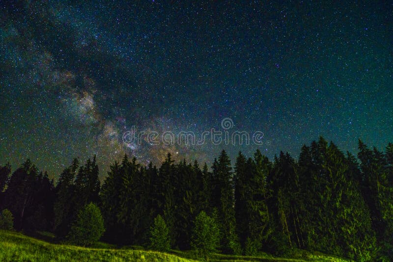 Landscape night stock photo. Image of night, hill, astronomy - 95287890