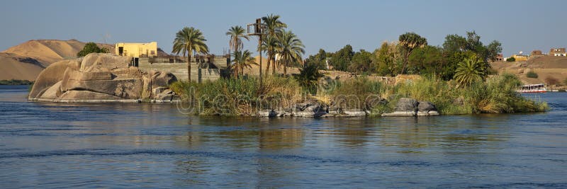 Landscape on Nile in Aswan in Egypt Stock Image - Image of vacations ...