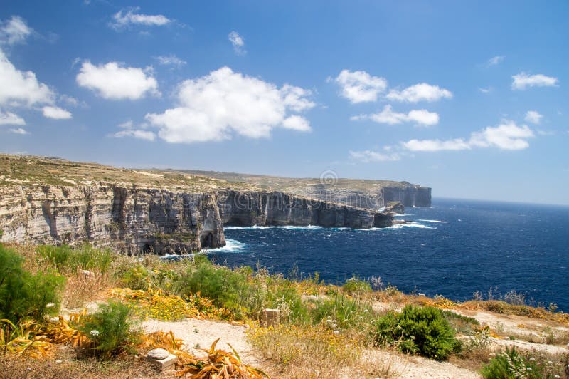 Landscape of North Part of Gozo Island at Malta. Stock Image - Image of ...