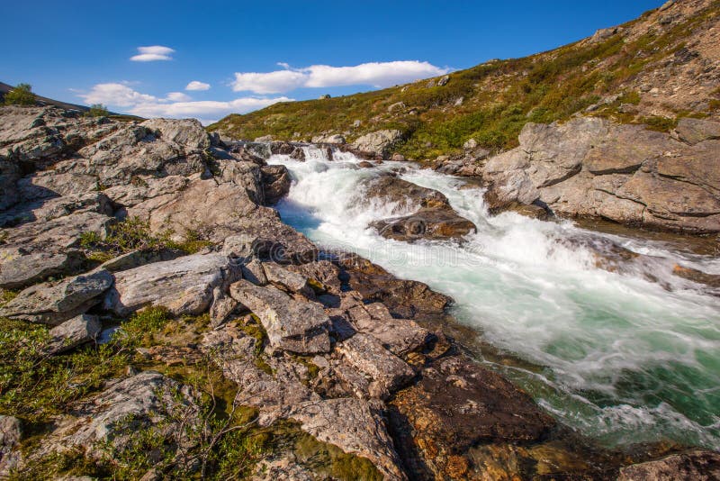 Landscape Norway Mountains Dovrefjell River Stock Image - Image of ...