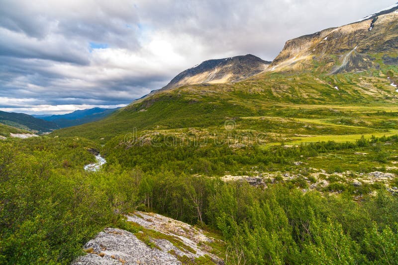 The Landscape of the Norwegian National Park Jotunheimen Stock Photo ...
