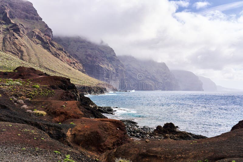 Landscape with Ocean and Big Rocks. Beautiful Countryside in Spain ...