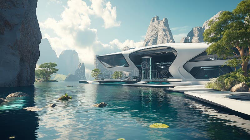 Landscape of the Ocean Imagine Art Style Stock Photo - Image of ...