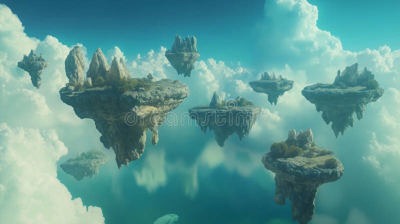 Landscape of the Ocean Imagine Art Style Stock Photo - Image of light ...