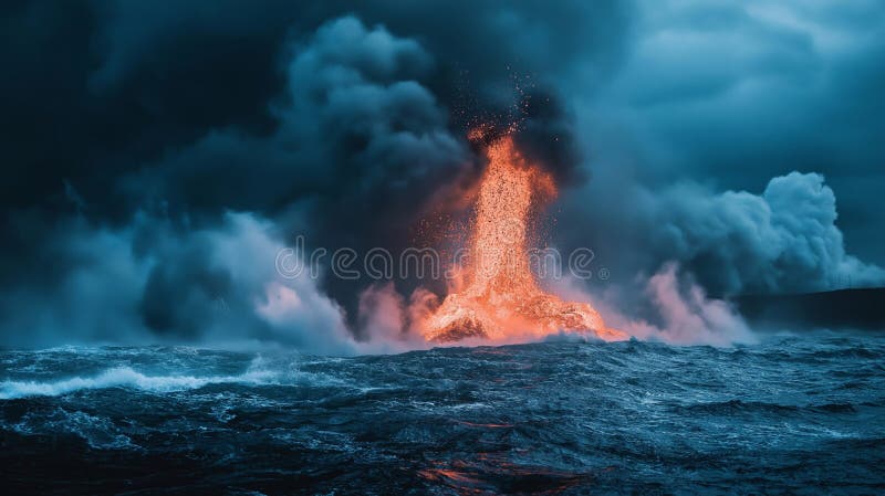 Landscape of the Ocean Imagine Art Style Stock Photo - Image of nature ...