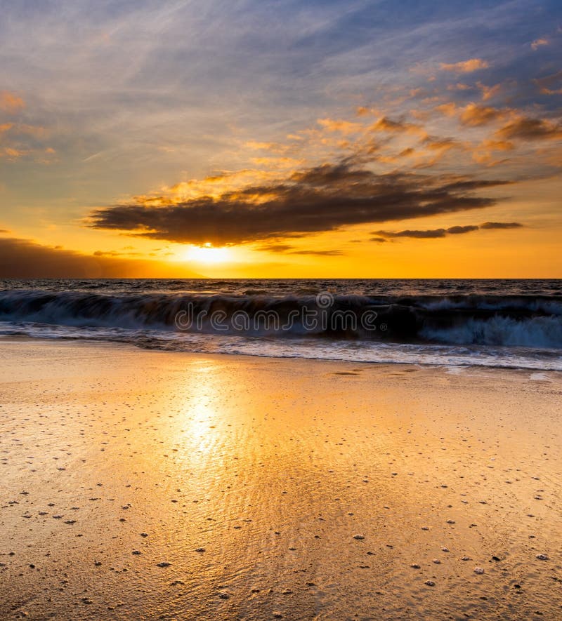 Landscape Ocean Sunset Seascape Vertical High Resolution Stock Photo ...