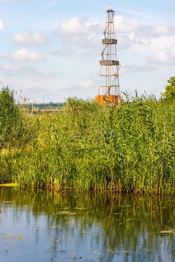 Landscape with oil derrick stock image. Image of outdoor - 90897695