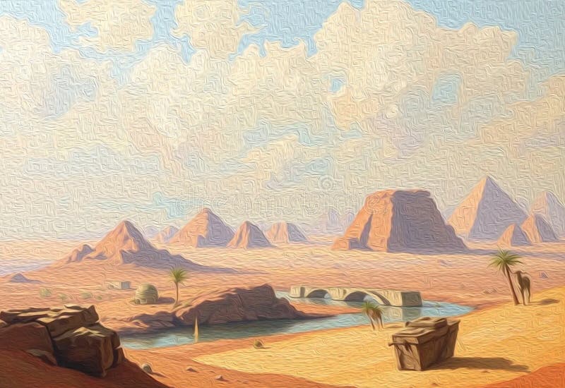 Landscape in Oil Paint. Pattern for Printing on Wall Decorations ...