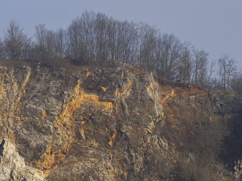 Landscape in Old Limestone Mining, Baita, Romania Stock Image - Image ...
