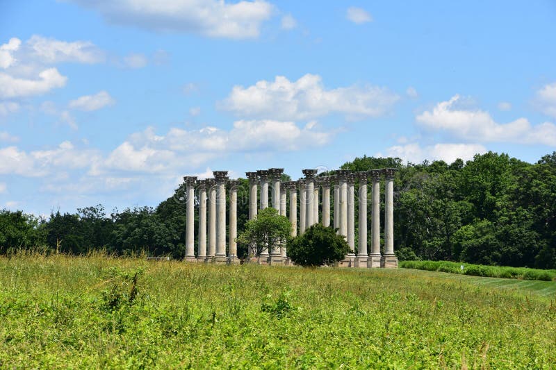 Landscape with Old Stone Columns Reaching To the Sky Stock Photo ...