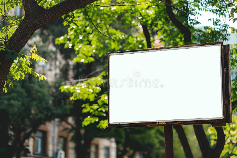 Outdoor Billboard in a Park with Trees Stock Photo - Image of outdoor ...