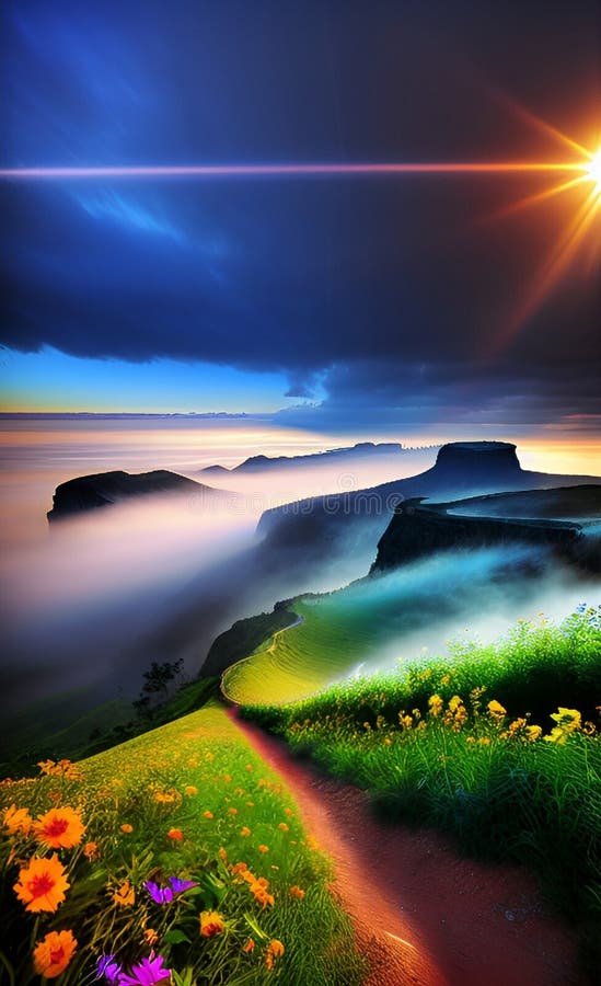 Landscape Painting Illustration Artificial Intelligence Artwork ...