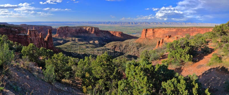 Colorado National Monument Landscape Panorama of Sandstone Cliffs from ...