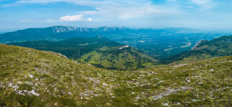 Landscape Panorama on Mountain Peak in Spring Stock Image - Image of ...