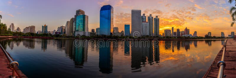 Landscape Panorama Skyscraper Stock Image - Image of bangkok, district ...