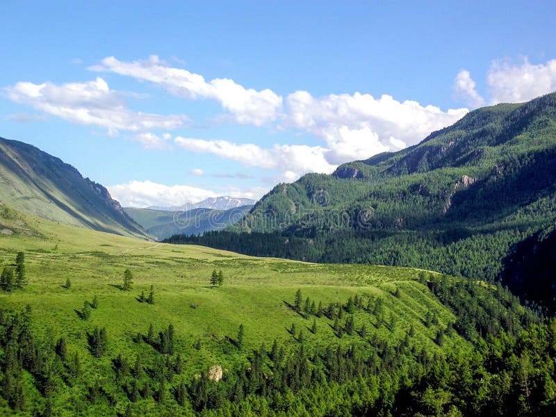 Landscape Panorama View of Field on Mountain Stock Image - Image of ...