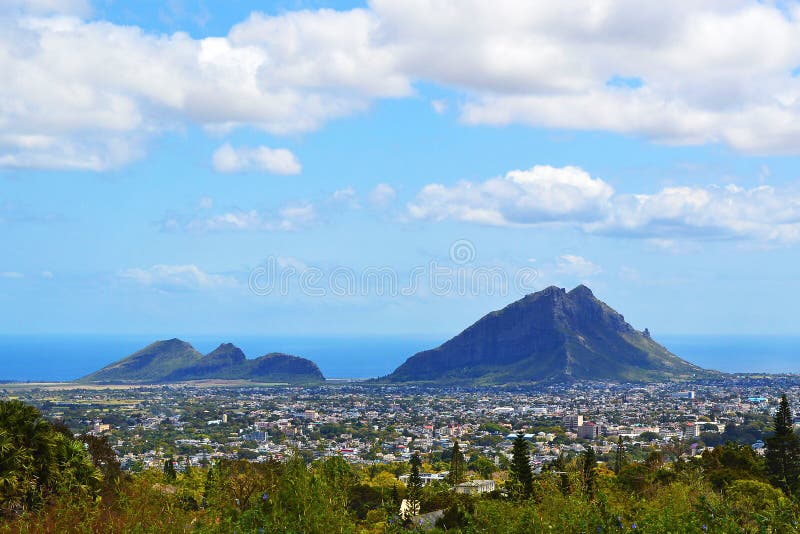 Landscape Panoramic Mauritius Island Mountains Stock Photo - Image of ...