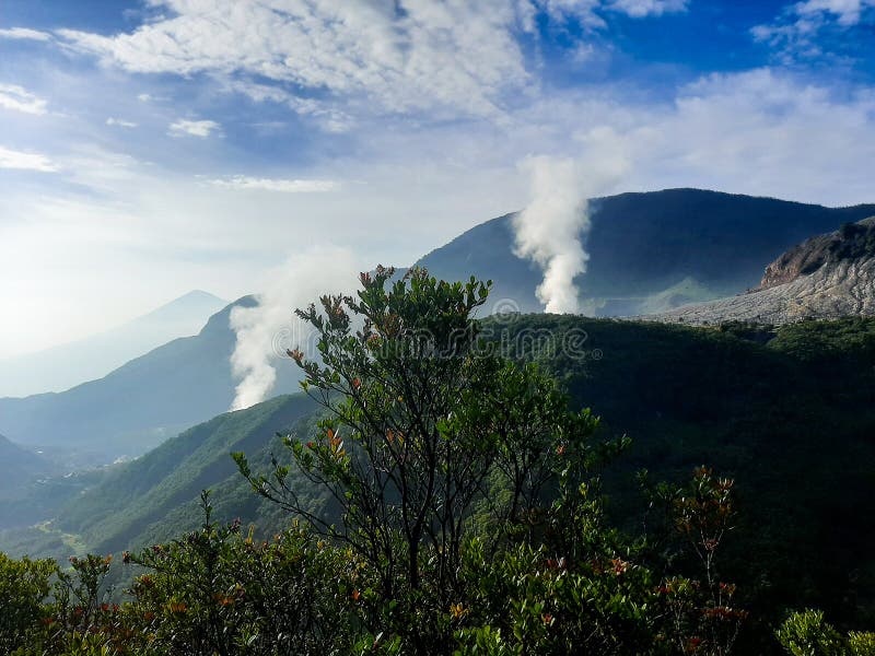 Landscape of the Papandayan Volcano Indonesia Stock Photo - Image of ...