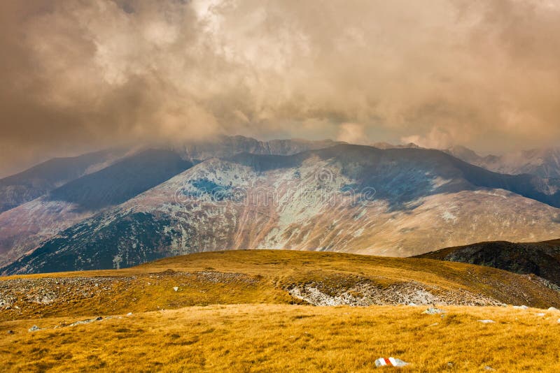 Landscape with Parang Mountains in Romania Stock Photo - Image of grass ...