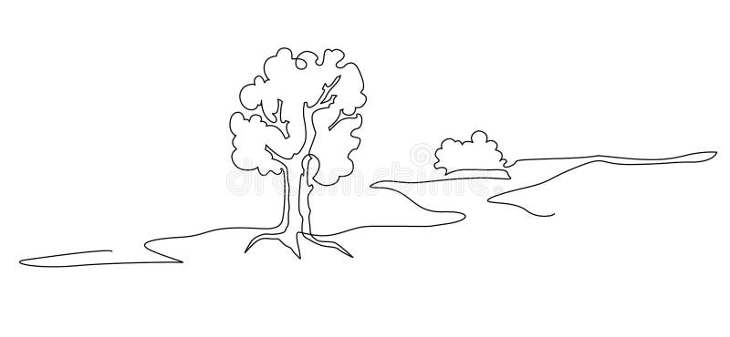 Continuous Line Drawing Trees Stock Illustrations – 341 Continuous Line ...