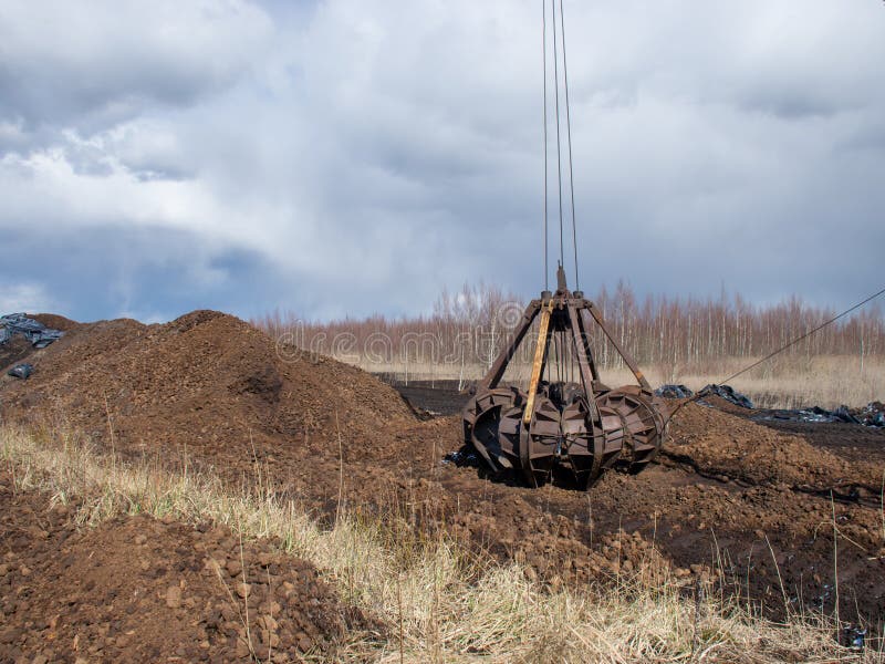 Peat bog after the mining stock image. Image of fossil - 178015501