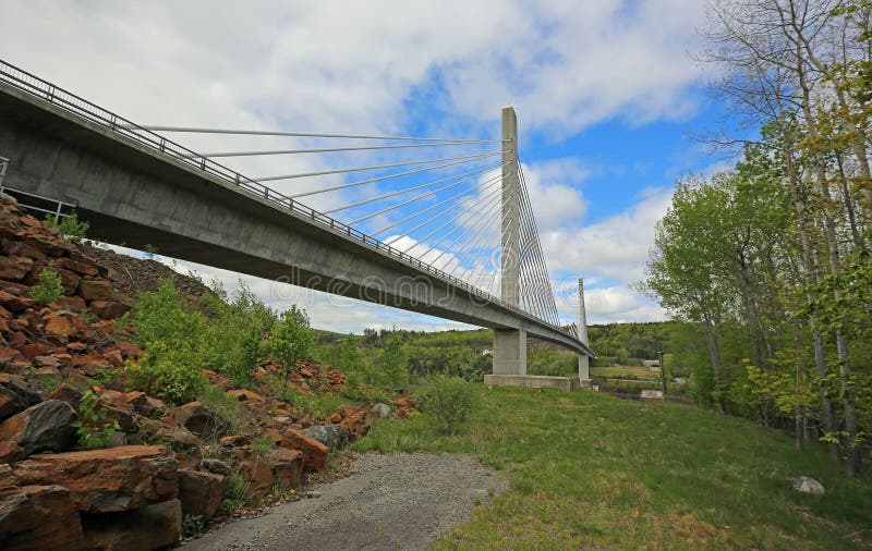 Landscape with Penobscot Narrows Bridge Editorial Photo - Image of ...