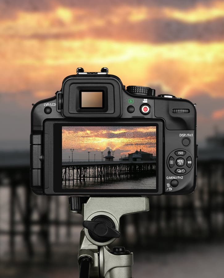 Landscape Photographer Sunset Camera Stock Photo - Image of night ...
