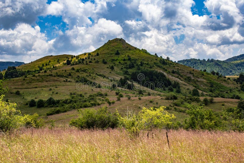 Landscape Photography of Mountain and Blue Clody Sky Stock Image ...