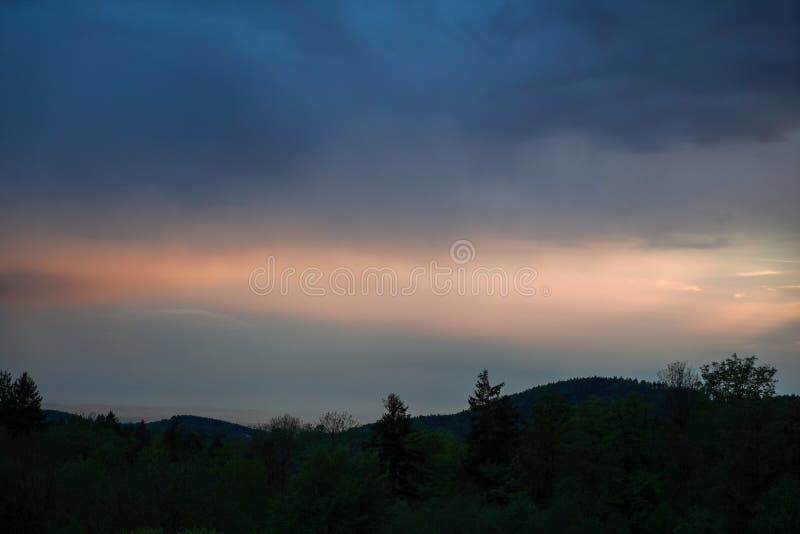 Bavarian Forest with Fascinating Clouds and Blue Sky Stock Photo ... Bavarian Forest with Fascinating Clouds and Blue Sky Stock Photo ...