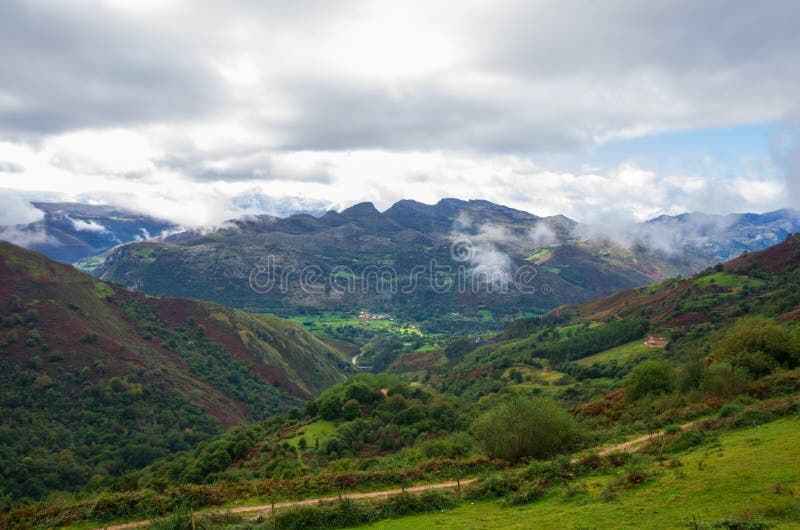 Landscape of Picos De Europa Mountain Range in Cantabria Stock Image ...