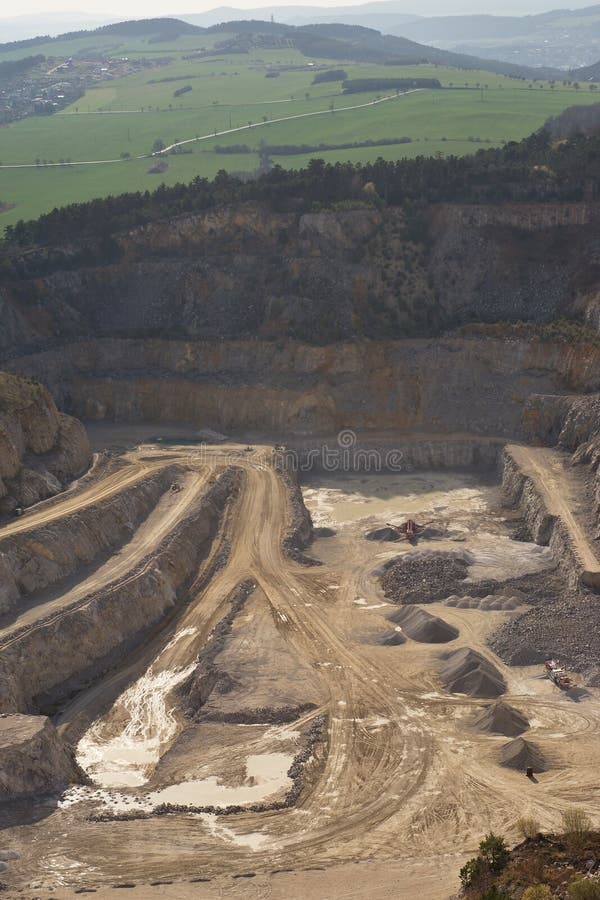 Landscape Picture on the Deep Opencast Stone Mine or Surface, Strip ...