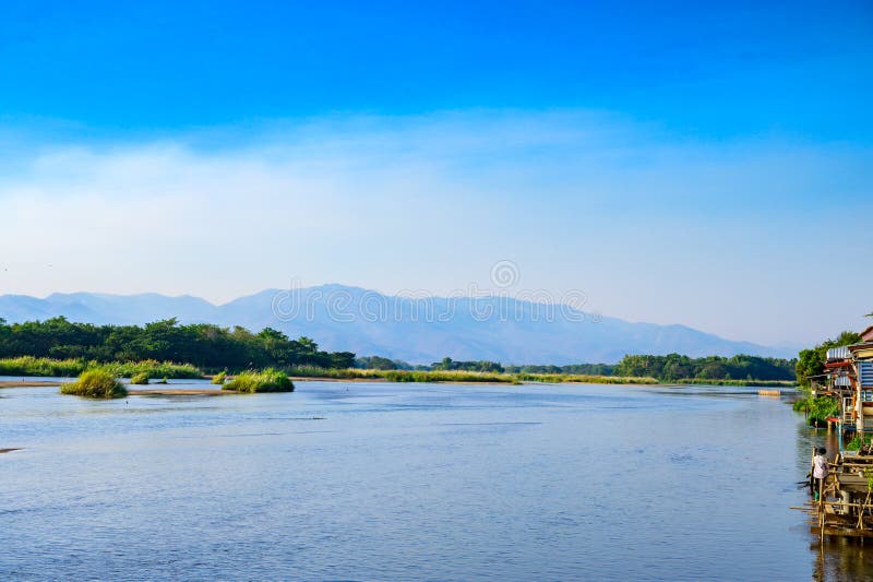 Landscape of Ping River at Ban Tak District Stock Image - Image of ...