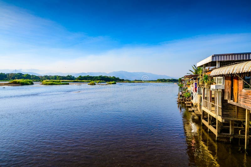 Landscape of Ping River at Ban Tak District Stock Image - Image of ...