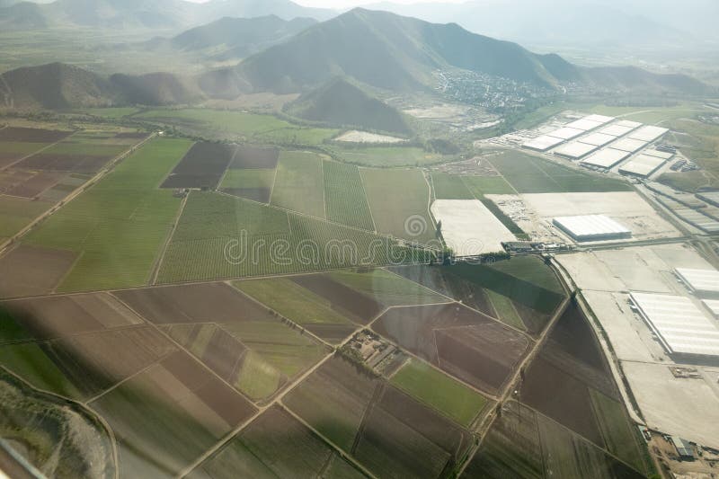Landscape from Plane of Countryside and Buildings Stock Image - Image ...