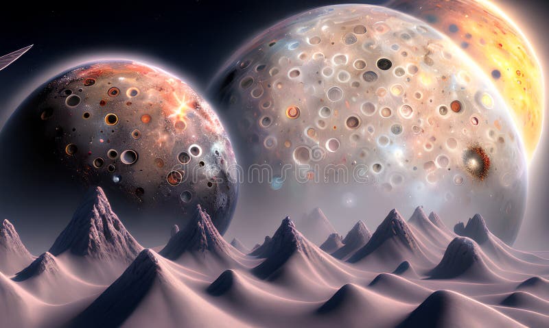 Landscape of Planet Mercury, Generative AI Illustration Stock ...