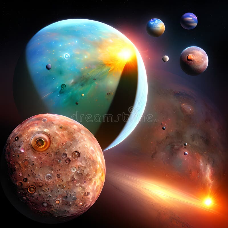 Landscape of Planet Mercury, Generative AI Illustration Stock ...