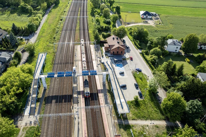 Polish passenger train. stock image. Image of road, rail - 383671823