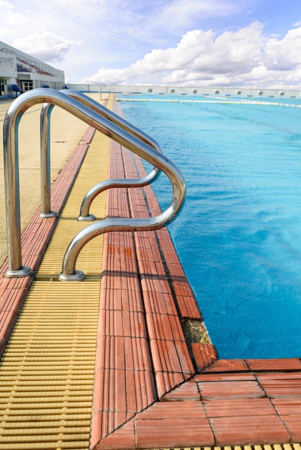 Landscape with Pool Views and Blue Sky Stock Image - Image of sport ...