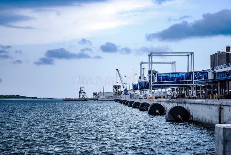 Landscape of a Port at the Shore Stock Image - Image of flow, city ...